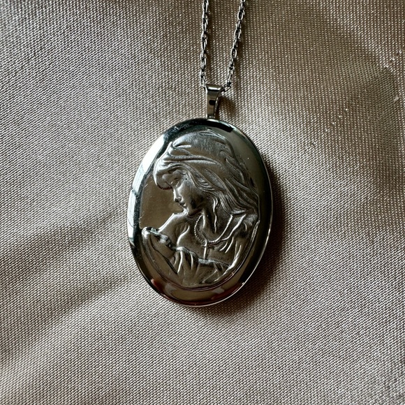 Jewelry | Vintage Ppc Sterling Mother And Child Locket Necklace | Poshmark